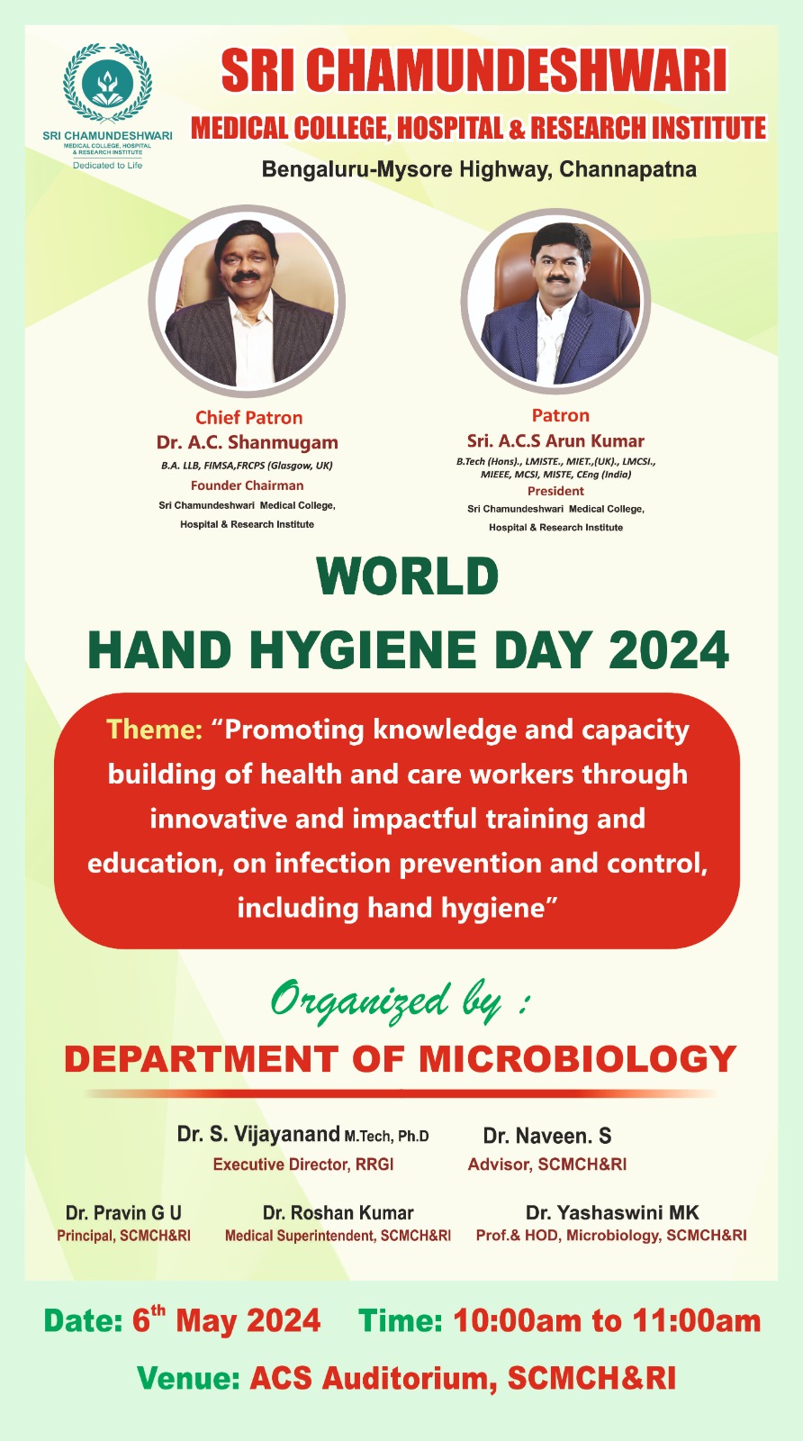 World Hand Hygiene Day – 2024 - Sri Chamundeshwari Medical College